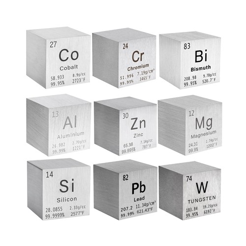 Elemental Cubes Set 1 inch Pure Metal High Density Cubes Periodic Table ...