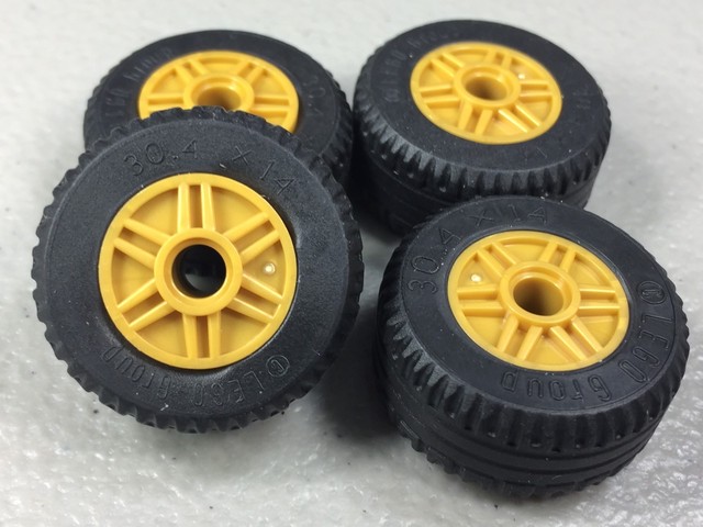 LEGO Pearl Gold Wheels 18mm X 14mm Authentic 30.4x14 Tires VR Solid for ...