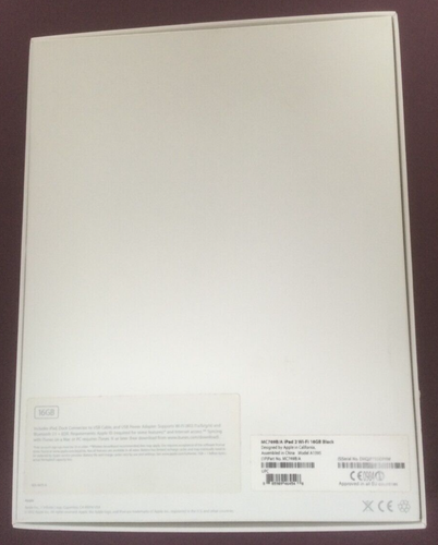 APPLE IPAD 2 WIFI BLACK 16GB EMPTY BOX ONLY (WITH STICKERS & INFO ...