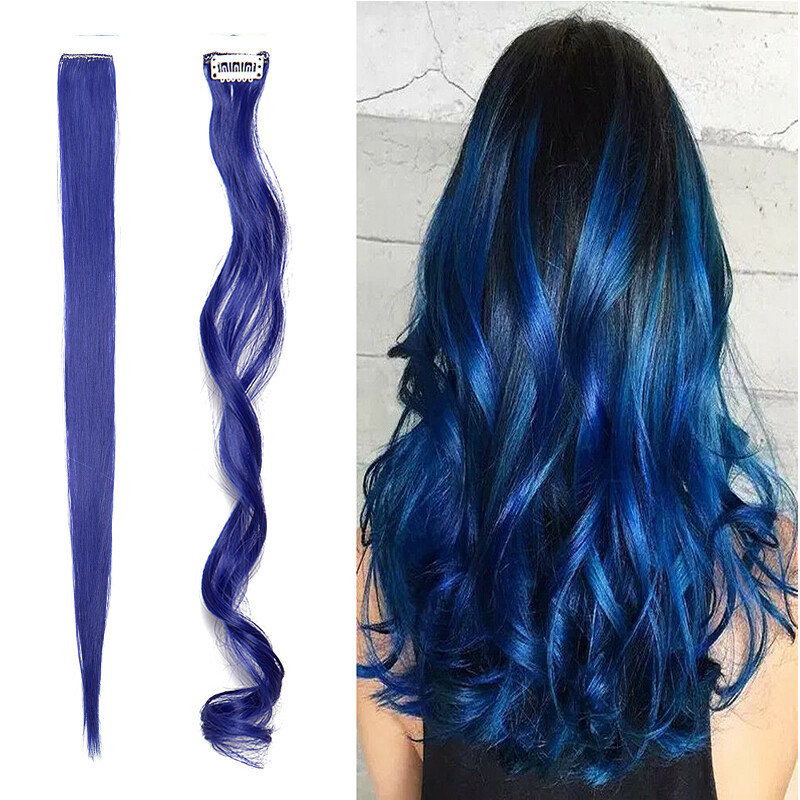 10 peices Highlight Clip In Colored Hair Extension Color Strip Straight ...