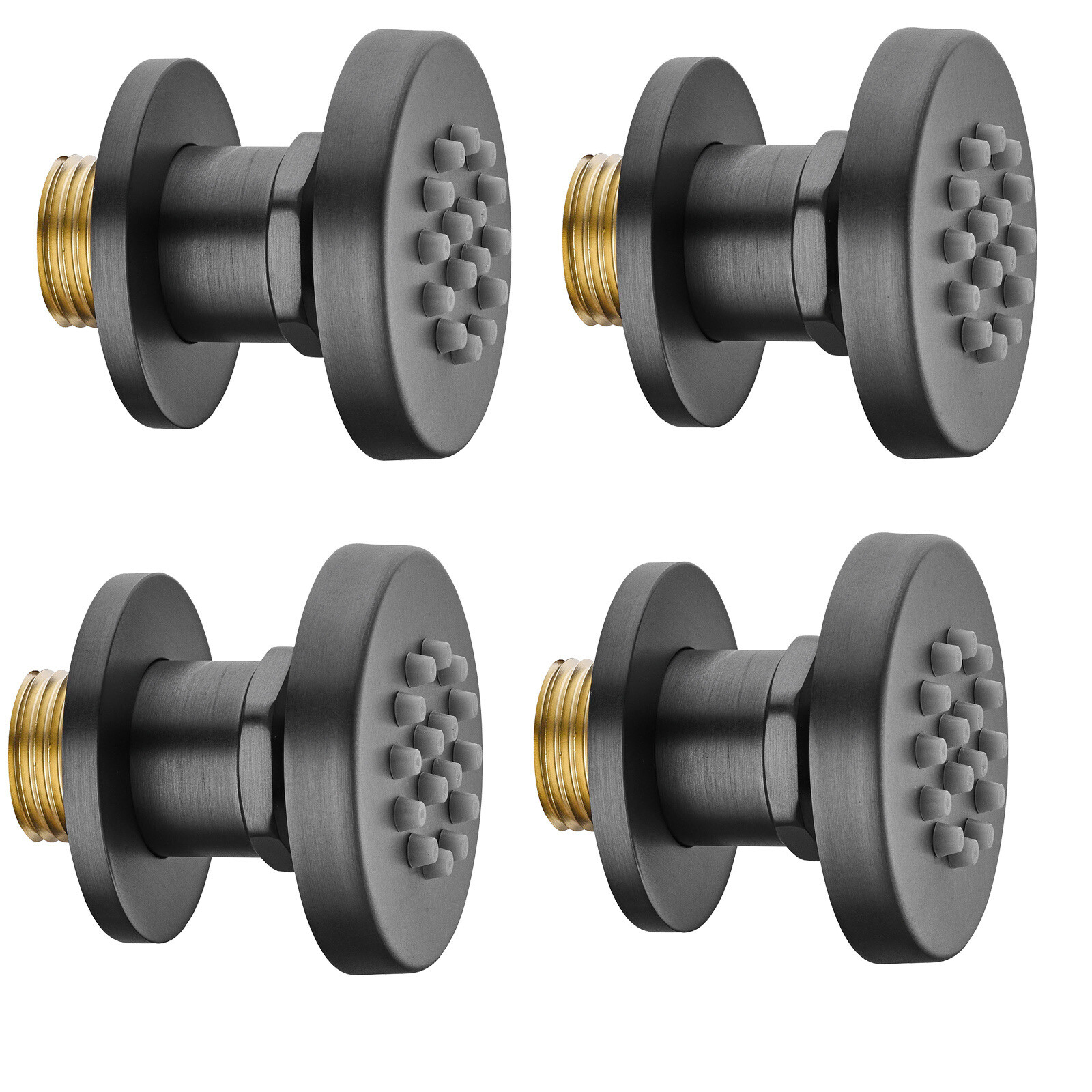 Bathroom 4 pcs Round Shower Body Jet Brass Massage Spray Set Rain Body ...