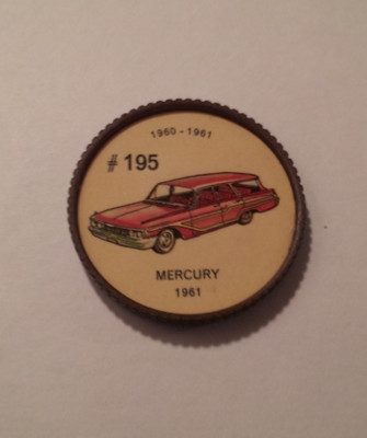 Jello Car Coins -- #195 of 200 - The Mercury | eBay