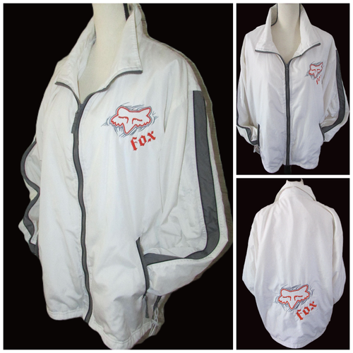 Fox Racing Jacket Men's M White Orange gray black Fleece lined ...