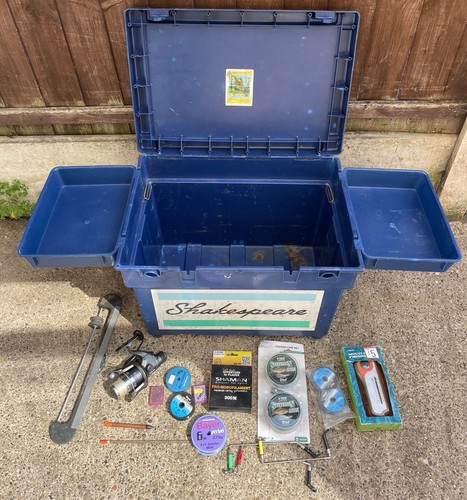Shakespeare Team Seat Box With Side Trays & Strap + Tackle | eBay UK