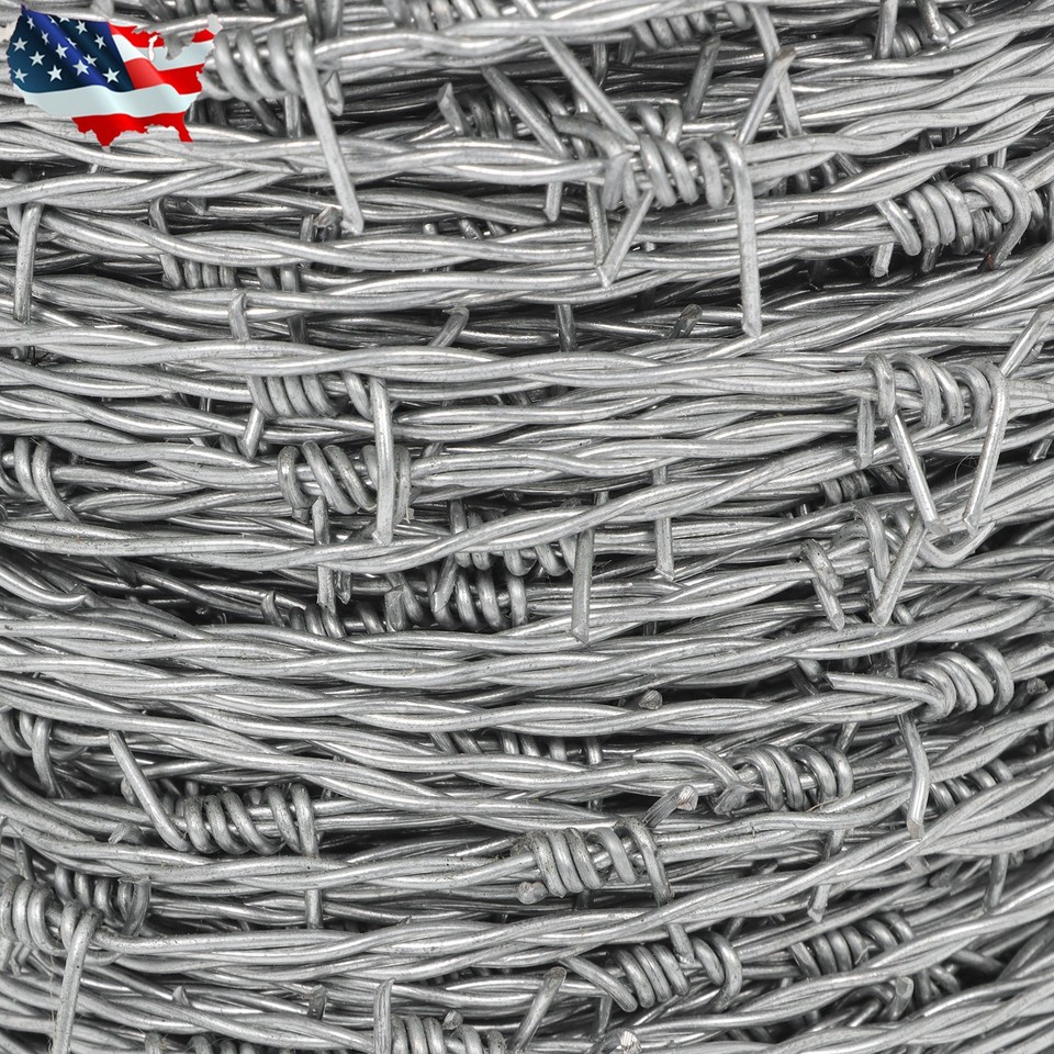328 FT Barbed Wire Fence 4 Point 18 Gauge Barb Wire Roll for Crafts ...