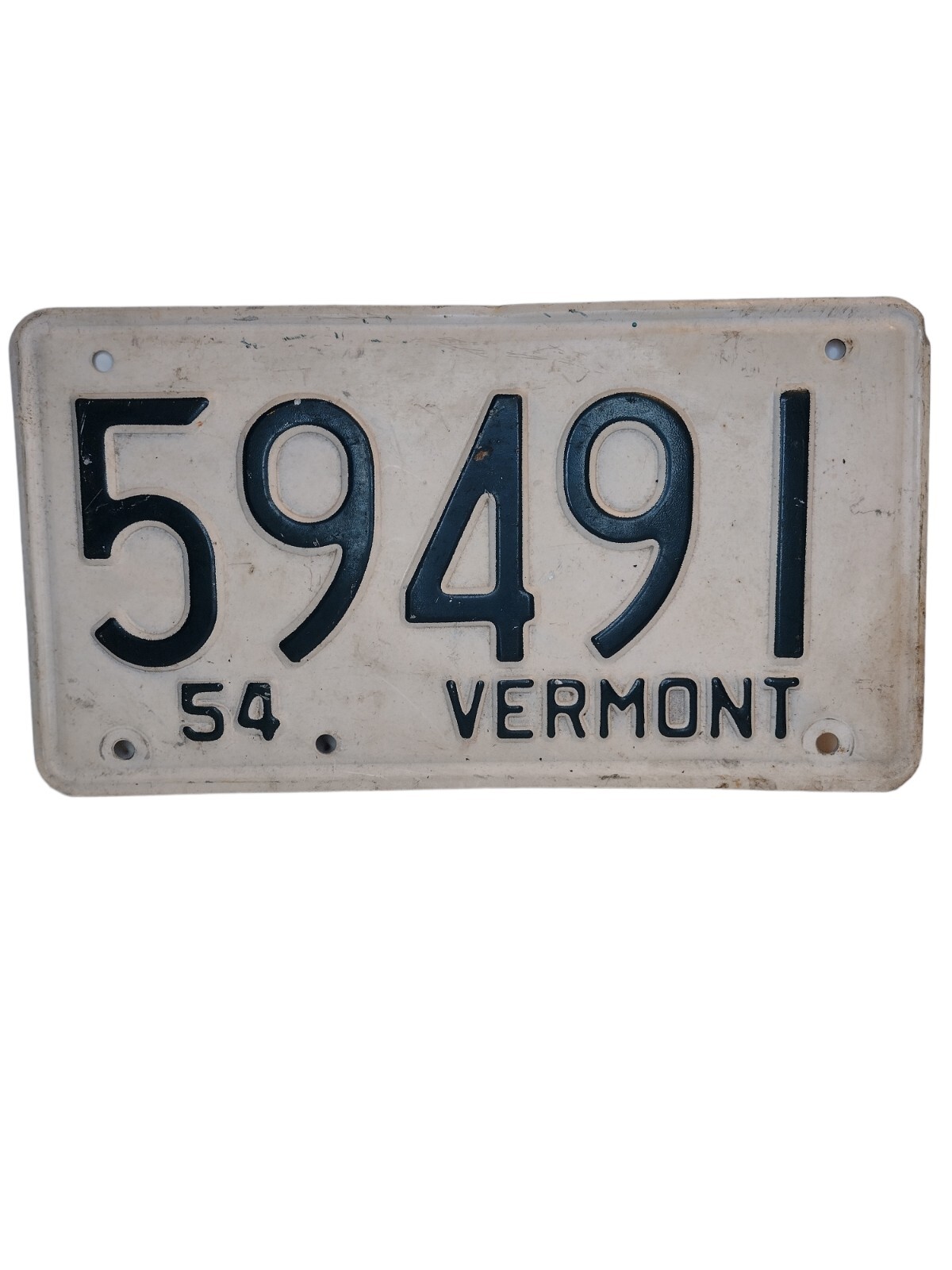 Vintage 1954 Vermont License Plate 59491 Garage Memorabilia Classic | eBay