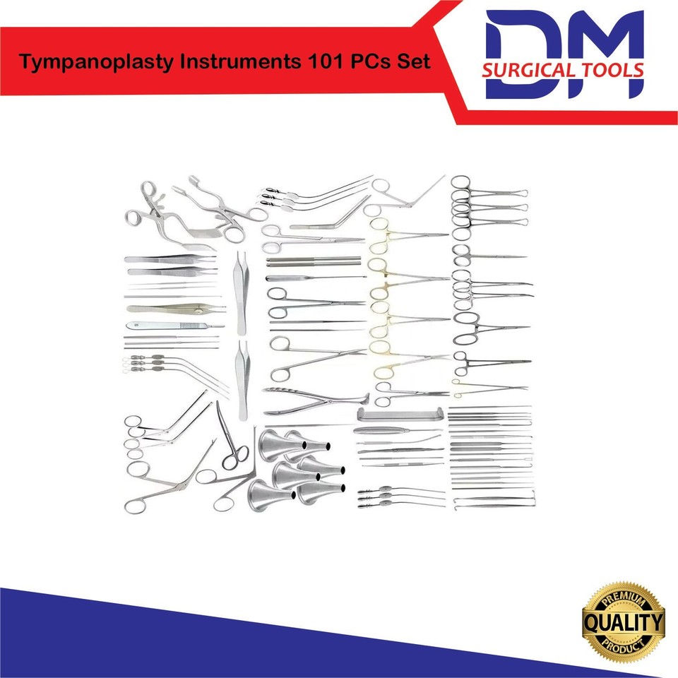 Tympanoplasty Instruments 101 PCs Set Micro Ear Surgery ENT Instruments ...