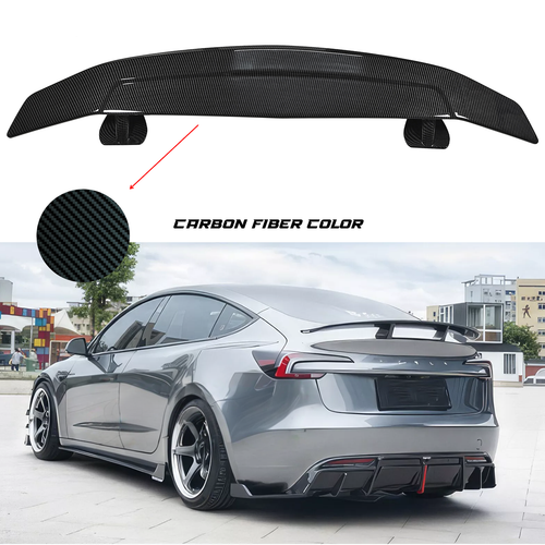 52" Carbon Fiber Spoiler Wing Rear Trunk Wing GT Style For Tesla 3 /S ...