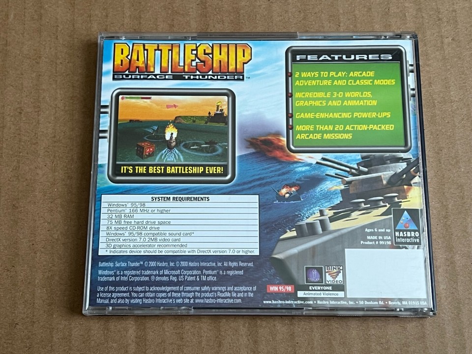 Battleship: Surface Thunder (PC, 2000) Hasbro Interactive CD-ROM Game ...