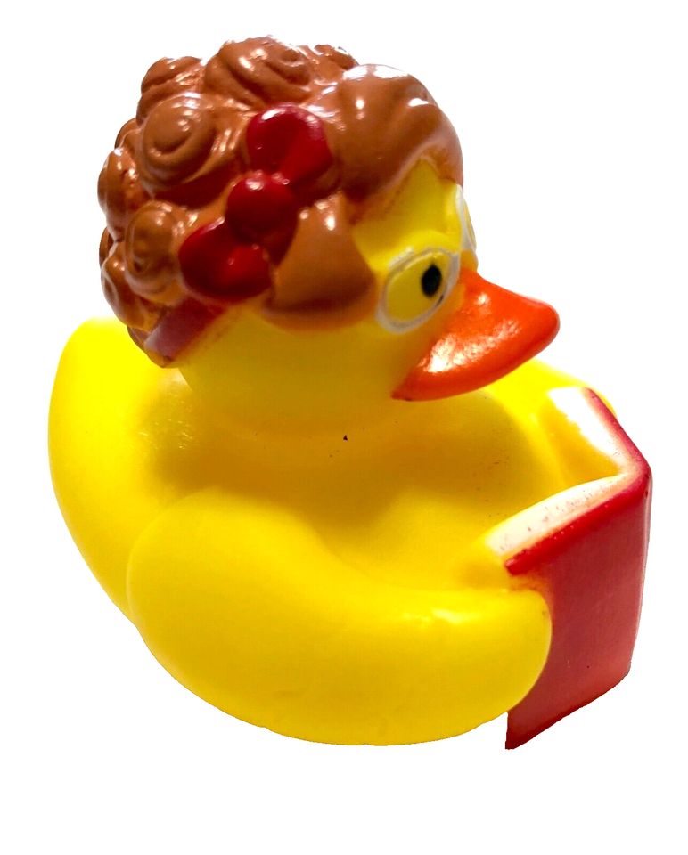 FREE SHIP - 2" READING DUCK WITH CURLY HAIR CRUISING RUBBER DUCK CRUISE ...