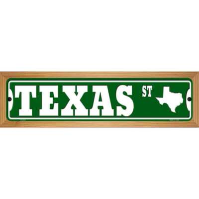 Texas St Silhouette Novelty Wood Mounted Small Metal Street Sign | eBay