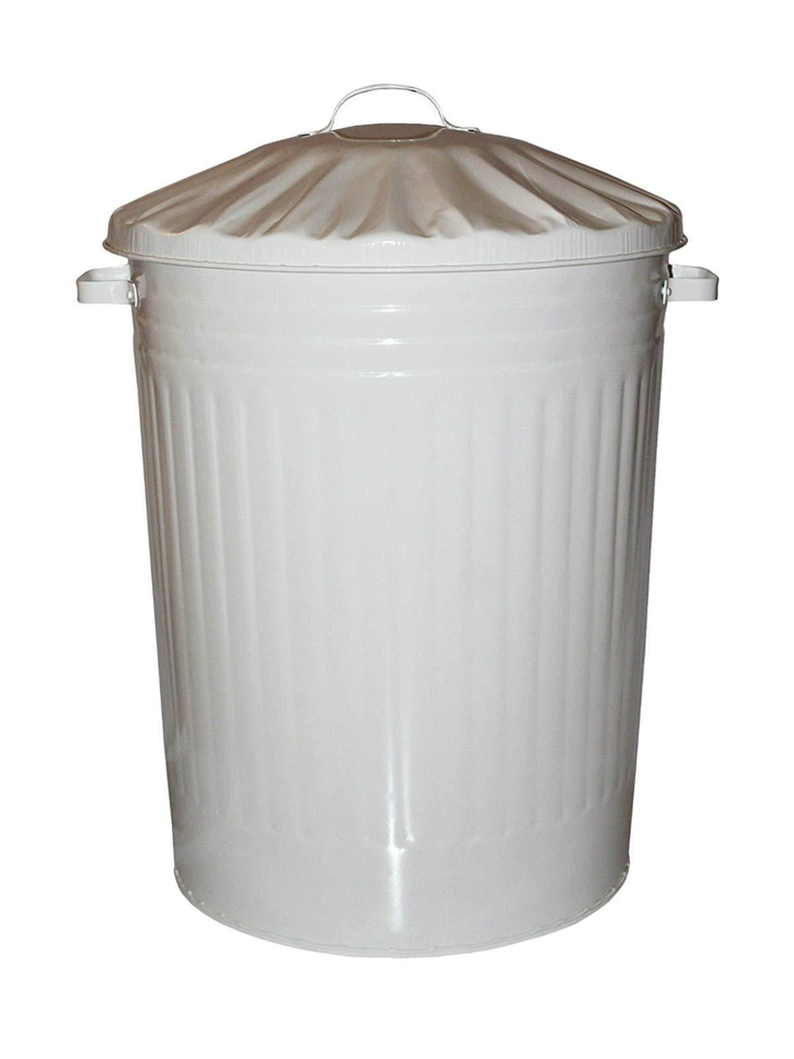 LARGE 90L METAL DUSTBIN TRASH RUBBISH RECYCLE WASTE STORAGE BIN ...