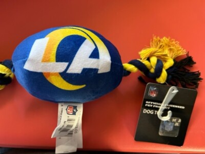 NFL Los Angeles Rams Plush Football Toy for Dogs Team Logo Blue, Gold ...