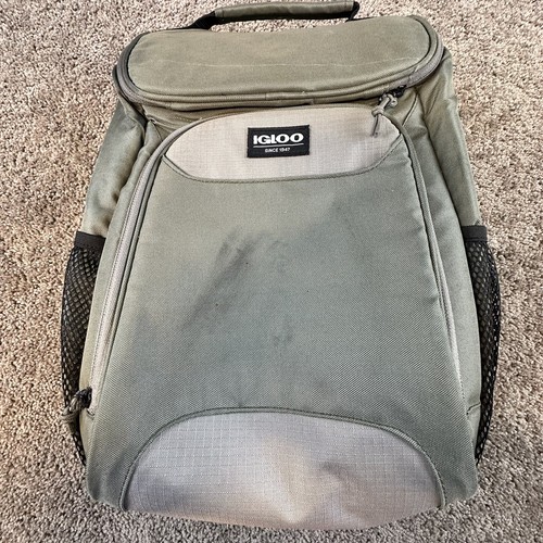 Igloo Insulated Backpack Cooler Gray 16X12X8 Adjustable Straps Side Pockets | eBay