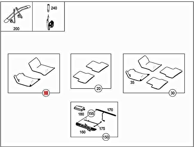 Genuine Mercedes-Benz Rep Floor Mats Classic 176-680-75-00-9G32 for ...