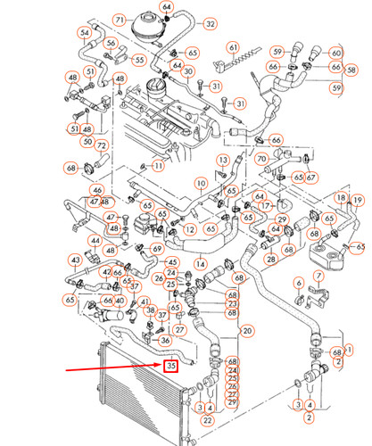 NEW VOLKSWAGEN BEETLE 9C ENGINE COOLANT HOSE 1C0121088A OEM | eBay