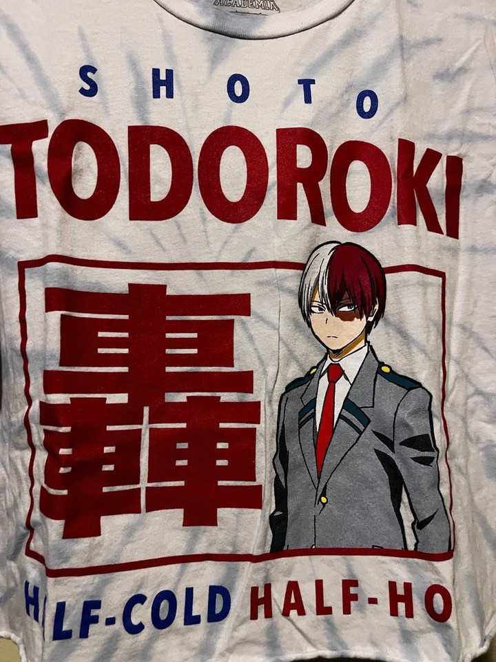 My Hero Academia Crop Top T-Shirt Tie-Dye Funimation Shoto Todoroki ...