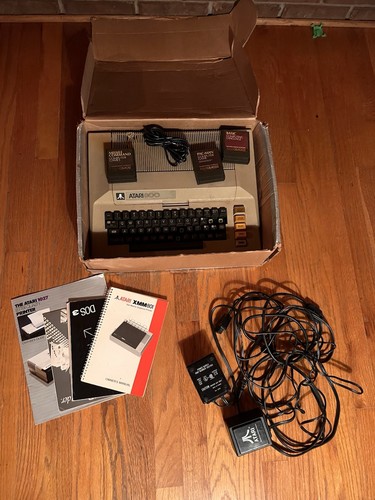 Atari 800 Console with Power & 3 Games / Untested! Missing Keys OG Box ...