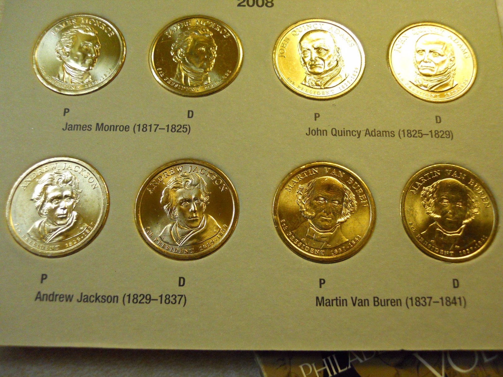 HE Harris Vol 1 Complete Set (P&D) 2007-2011 Presidential Gold Dollars ...