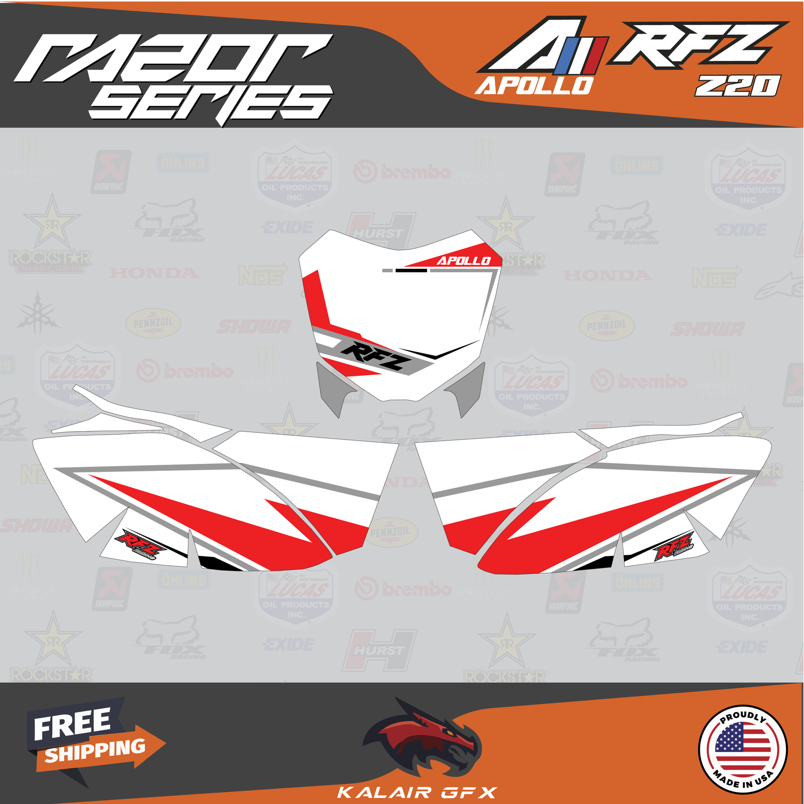 Graphics Kit for Apollo Z20 Z40(RFZ Z 20 40) RAZOR-Red | eBay