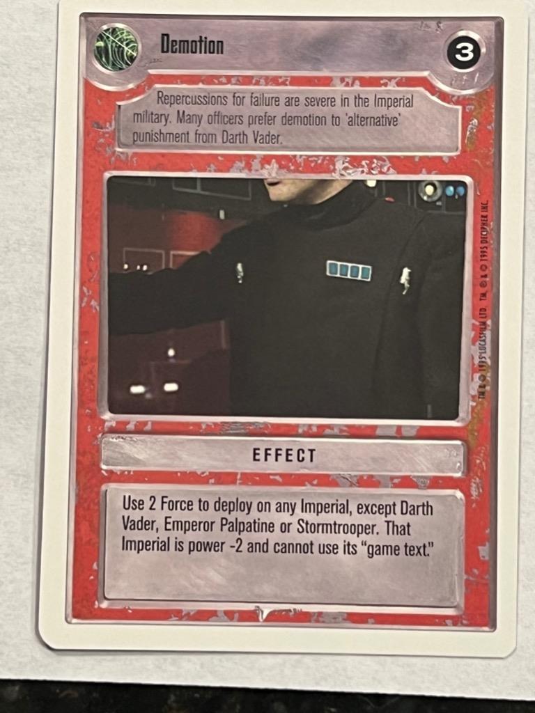 Star Wars CCG Premiere Unlimited (WB) LS Rare - Demotion SWCCG | eBay