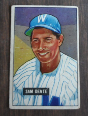 1951 BOWMAN BASEBALL #133 SAM DENTE WASHINGTON SENATORS A-630 | eBay