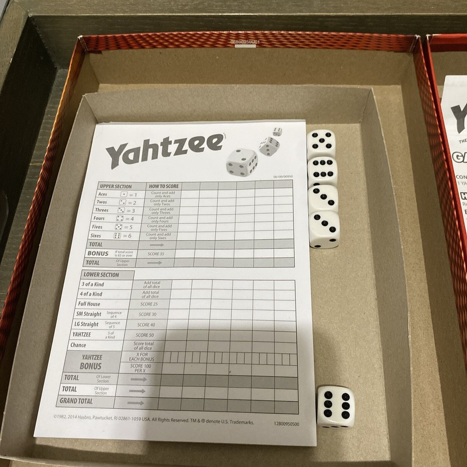Hasbro Yahtzee Classic Game, Dice Games Clear Printing with Orignal ...