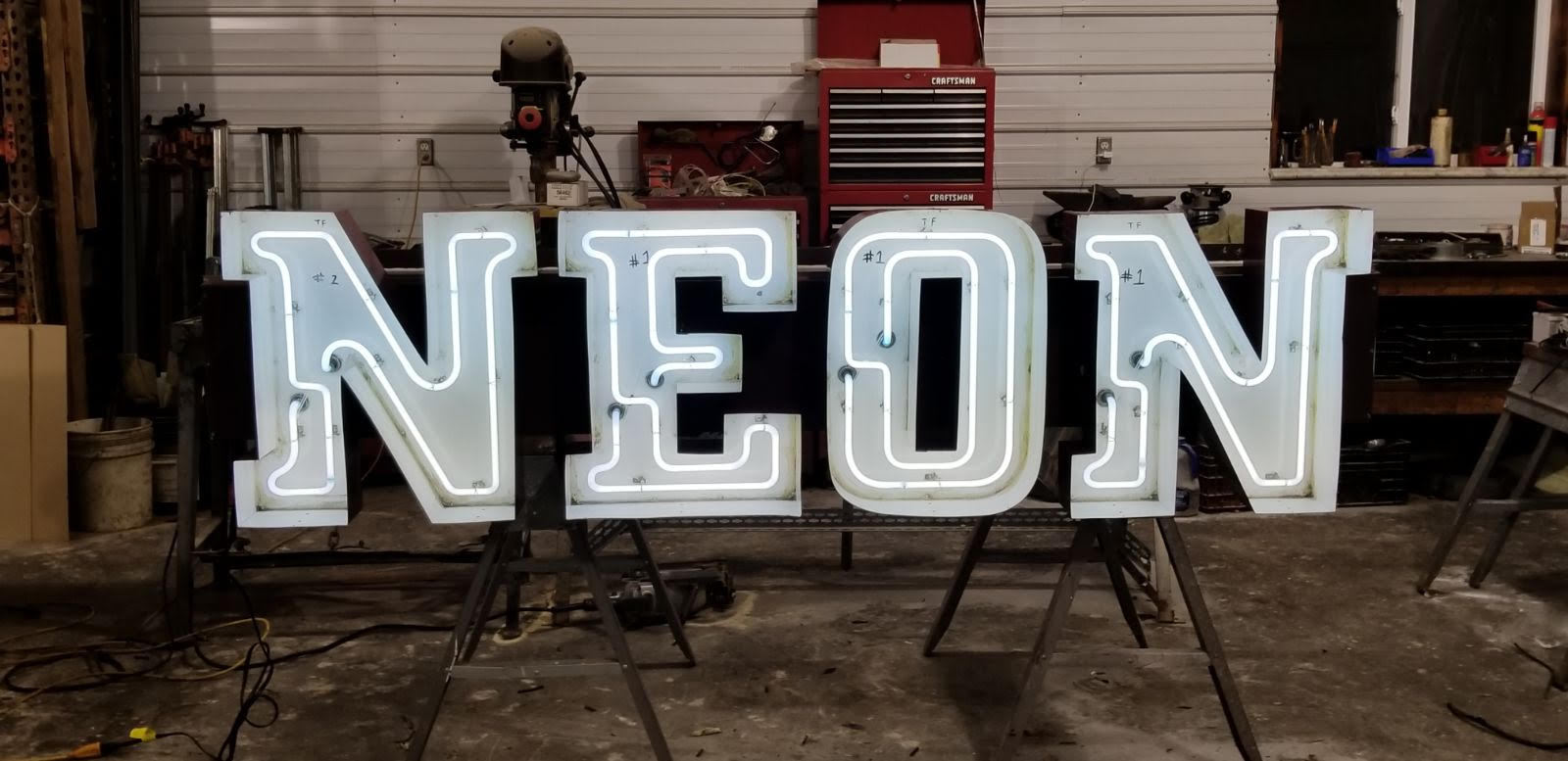Neon Beer Sign Parts From "PERONI" (Logo Grid Pattern) White, Very Good ...