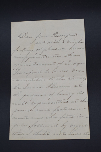 Letter Congratulating EDWARDS PIERREPONT on Ambassadorship to UK from S ...