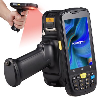 MUNBYN Android 6.0 Zebra SE965 1D Barcode Scanner Bluetooth 4G WiFi ...