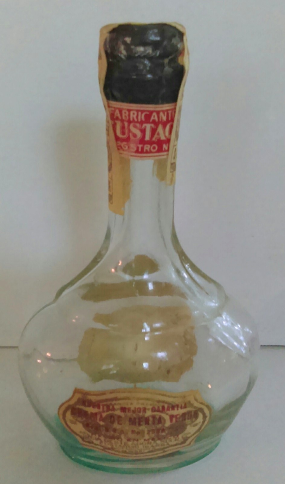 CREMA DE MENTA VERDE MINIATURE BOTTLE HENRI VALLET FROM MEXICO 4 1/2 ...