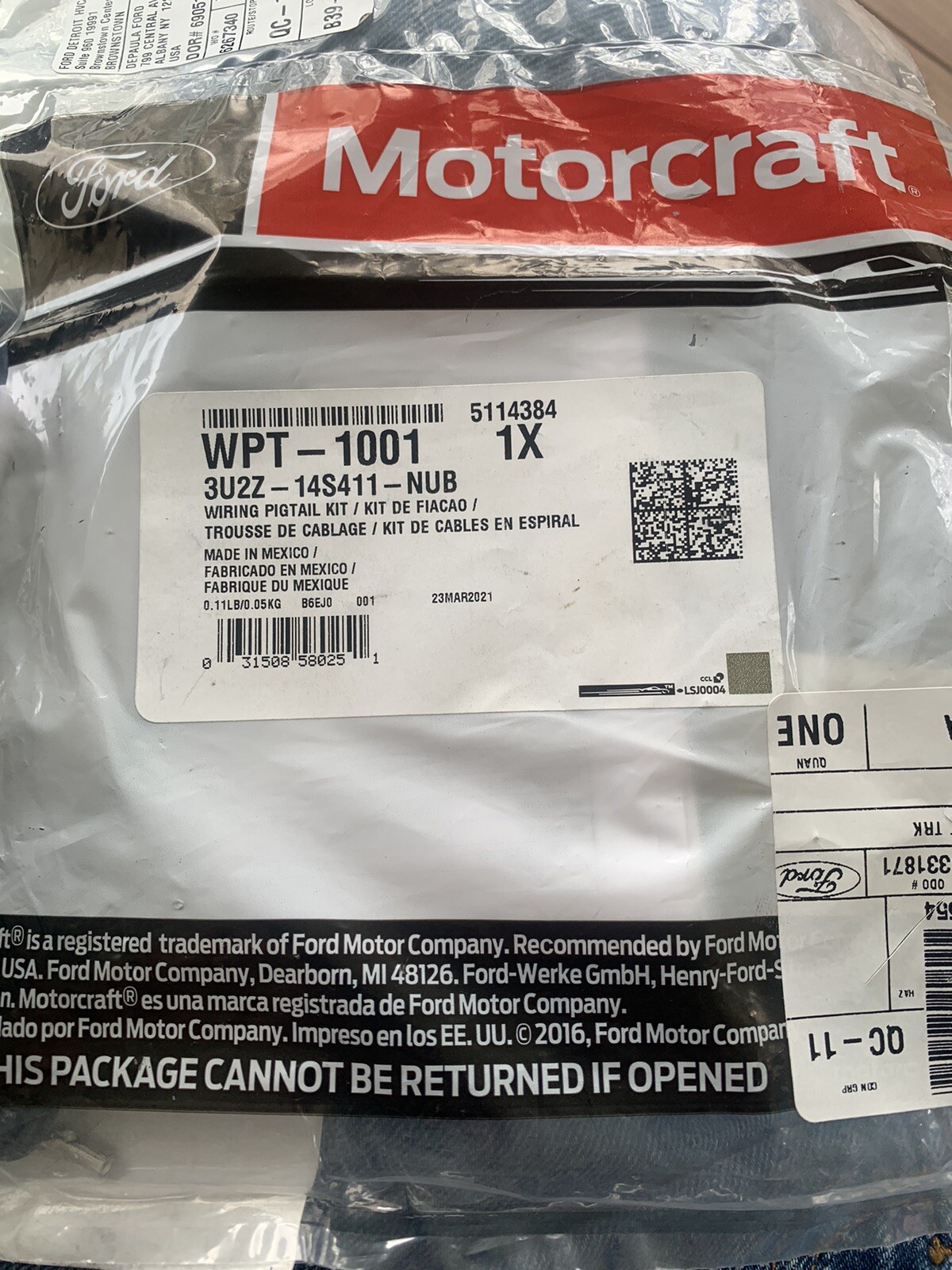 Inertia Switch Connector Motorcraft WPT-1001 for sale online | eBay