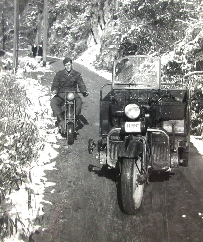 Hyogo HMC Cargo Motorcycle Photo WWII Japanese Occupation US Army ...