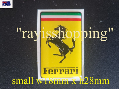 FERRARI Domed Sticker RECTANGLE SMALL w18mm x h28mm, Yellow & Black ...