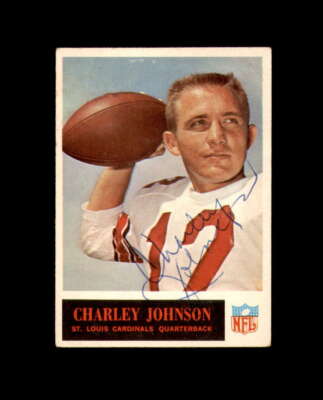 Charley Johnson Signed 1965 Philadelphia Gum St. Louis Cardinals ...