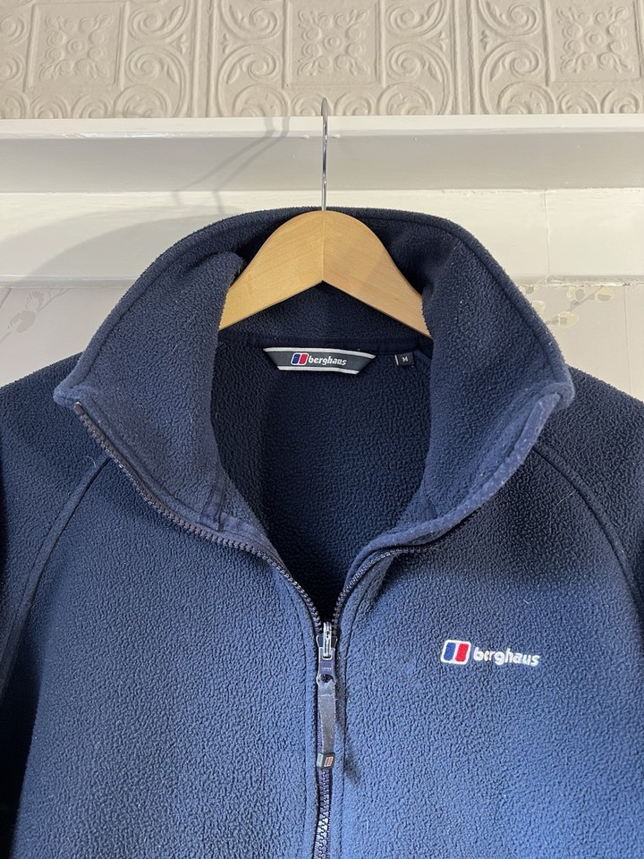 Berghaus Men's Navy Blue Fleece Jacket Size M Medium, Full Zip, Outdoor ...