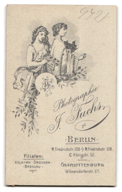 Photograph J. Fuchs, Berlin, Friedrichstraße 108, portrait beautiful ...