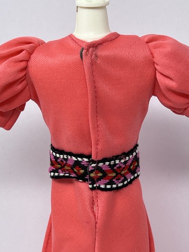 Rare Bionic Woman Barbie Cher Clone Coral Peasant Dress Doll Clothes ...