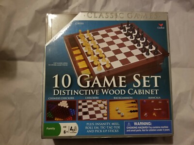 Wooden 10 in 1 Board Family Board Game Set New Chess, Checkers, etc. | eBay