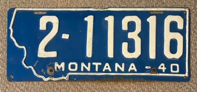 Montana 1940 CASCADE COUNTY PRISON MADE License Plate # 2-11316 | eBay
