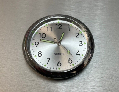 Mini Silver Dial Car Clock, Stick-On Quartz Clocks Fit For Dashboard ...