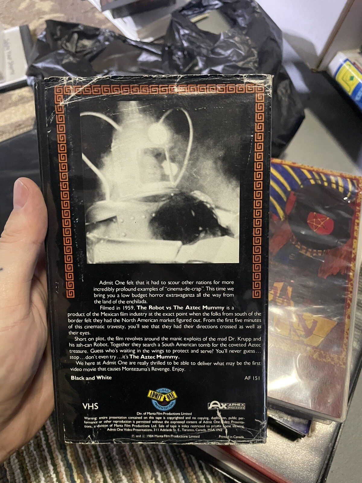 The Robot Vs. The Aztec Mummy VHS Rare Clamshell Release Horror Admit ...