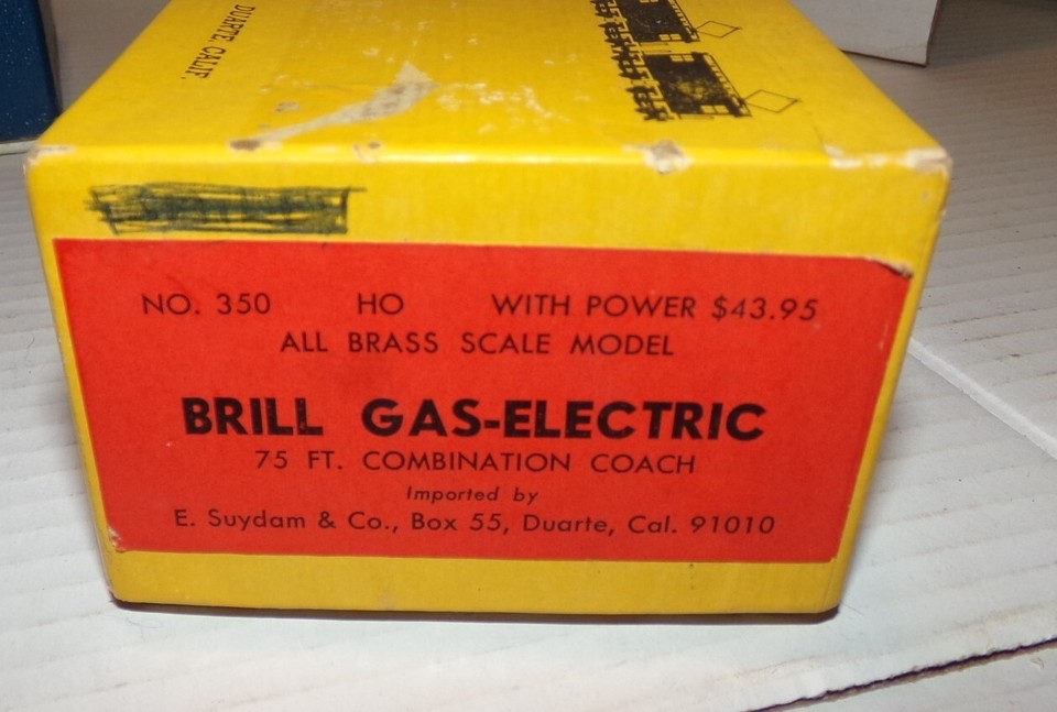 HO E. Suydam & Co. Brass Brill Gas Electric Powered 75’ Coach Car Box ...