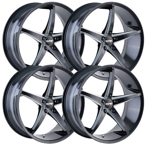 (Set-4) Touren TR70 17x7.5 5x114.3 40mm Black Milled Wheels Rims 17 ...