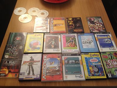 pc-cd rom games bundle-17 boxed games and 4 spare disc games-some rare ...