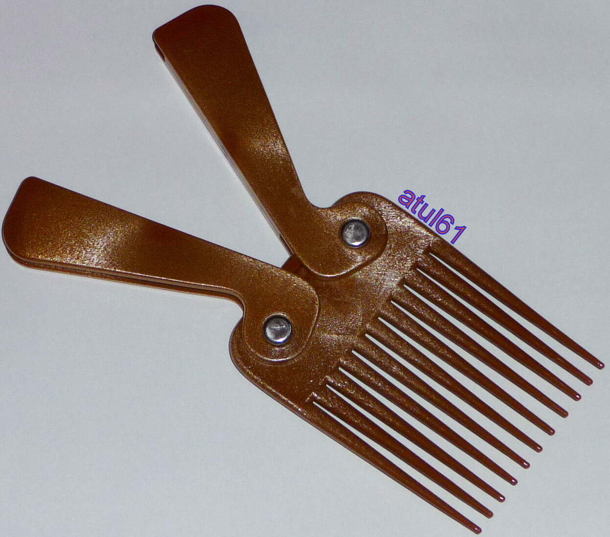 Afro Comb Metal Teeth Folding/foldable Colour Handle Hair Brush Combs ...
