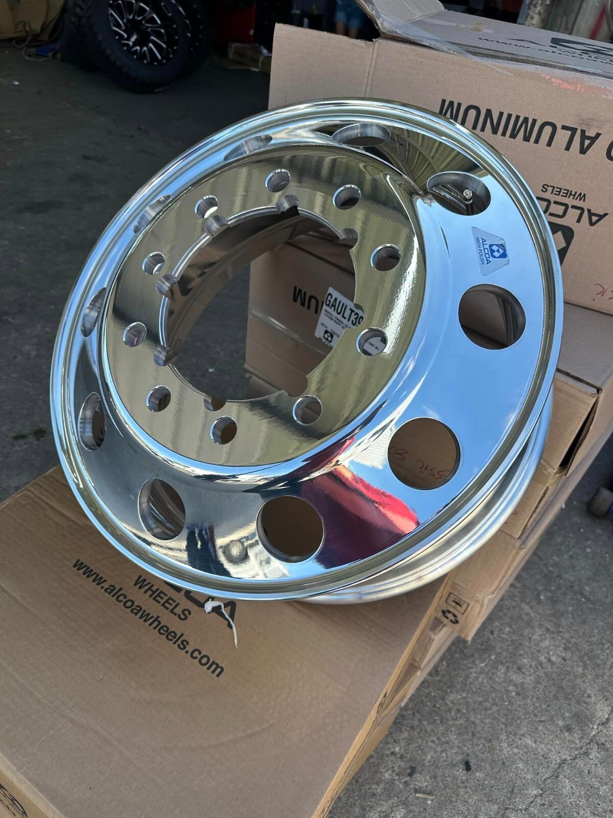 6 NEW 24" ALCOA CLASSIC RIMS WITH CAPS ADAPTERS CAPS FOR CHEVY GMC FORD ...