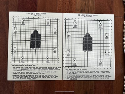 Military Issued 25 m Zeroing Target. Different Models On Two Sides See ...