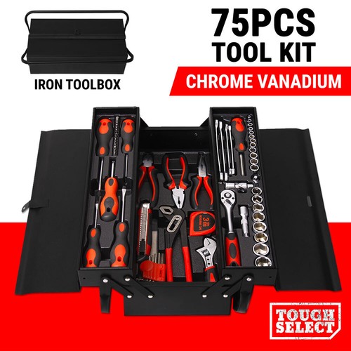 75PCS Tool Kit Set Case Mechanics Box Toolbox Portable Hand DIY Craft ...