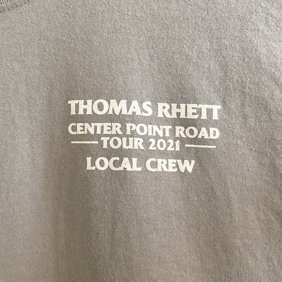 THOMAS RHETT Center Point Road Tour Local Crew T Shirt XL 2021 Grey | eBay